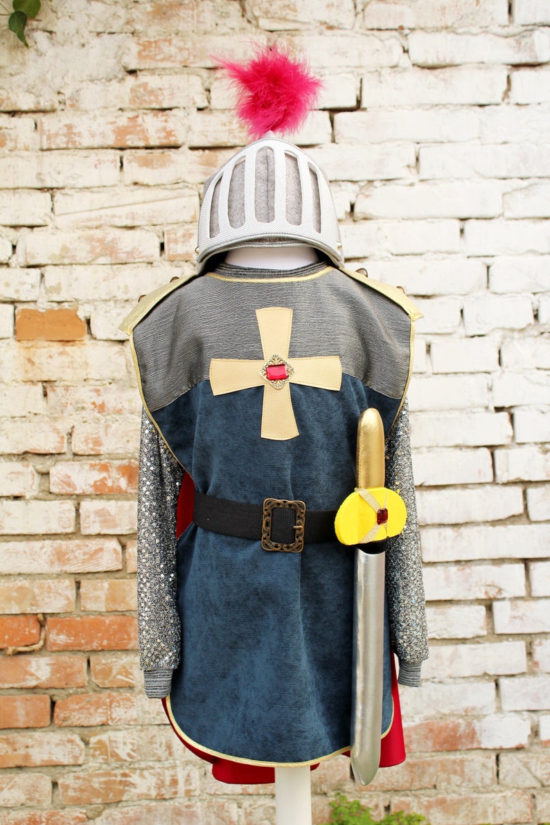 Knight Costume for Kids, Knight Chainmail, Surcoat and Cape All in One ...
