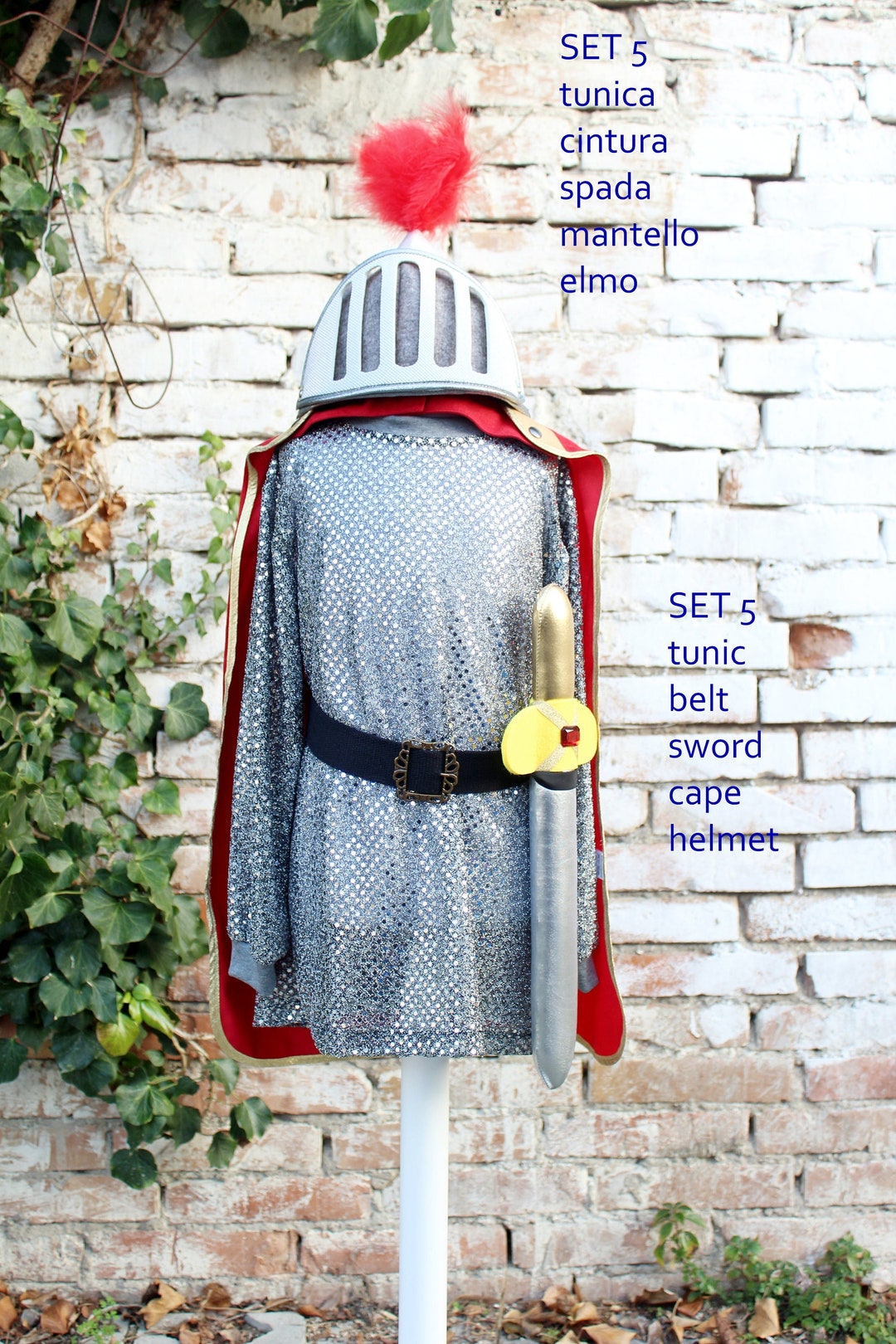 Child Knight Costume, Kid Chainmail With Cape, Helmet or Balaclava ...