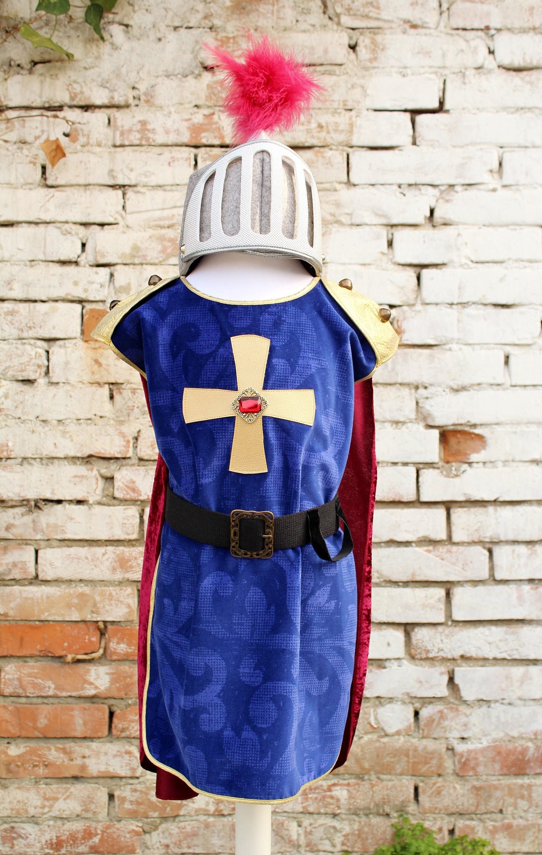 Knight Costume for Kids, Knight Tunic and Cape All in One, With Belt ...