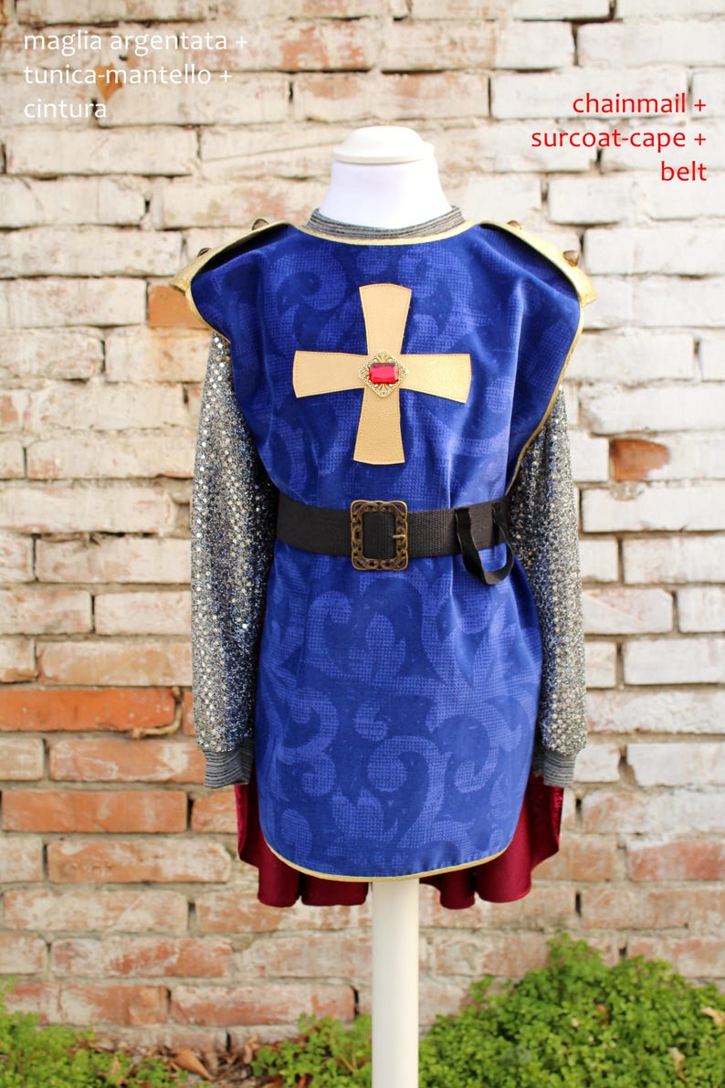 Knight Outfit for Kids: Knight Chainmail, Surcoat and Cape All in One ...