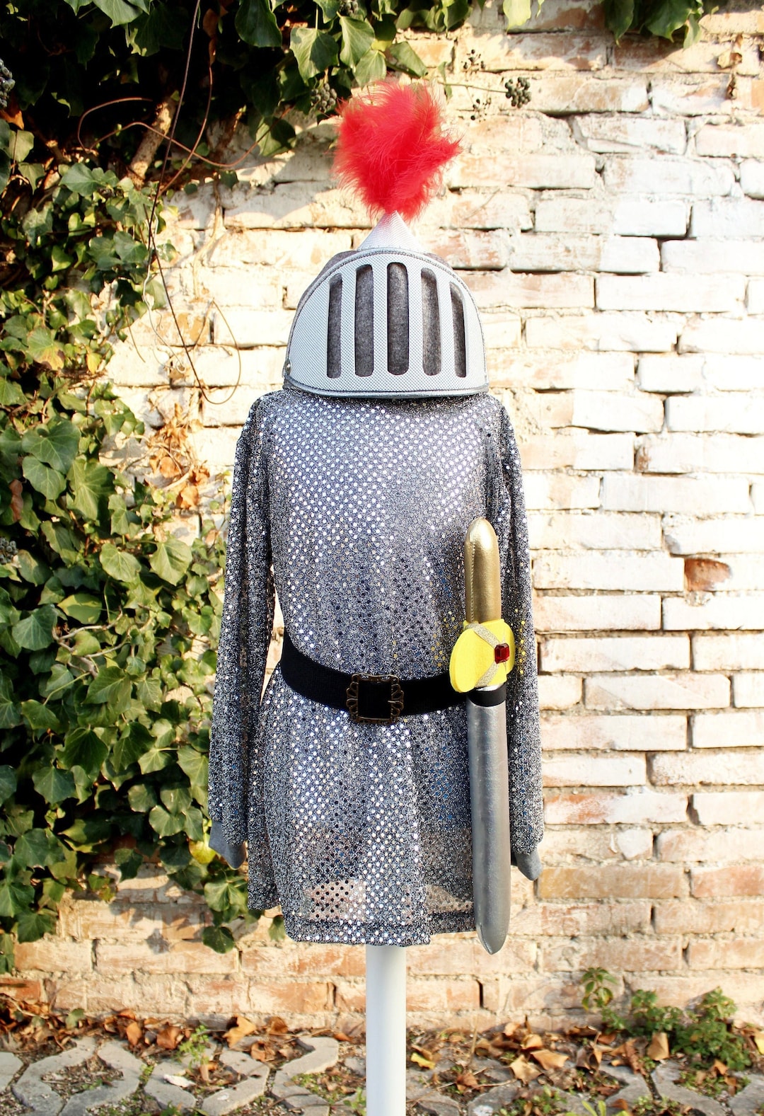 Kids Knight Costume: Kids Chainmail, Knight Helmet and Foam Sword ...