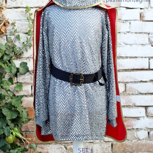 Child Knight Costume, Kid Chainmail With Cape, Helmet or Balaclava ...