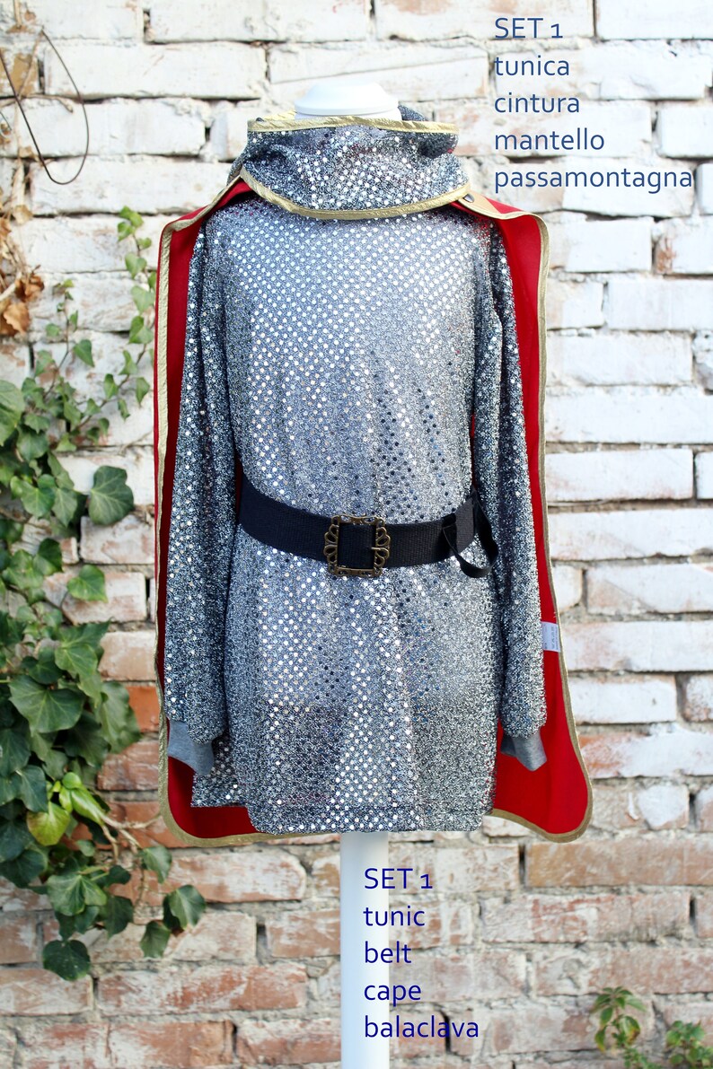 Child Knight Costume, Kid Chainmail With Cape, Helmet or Balaclava ...
