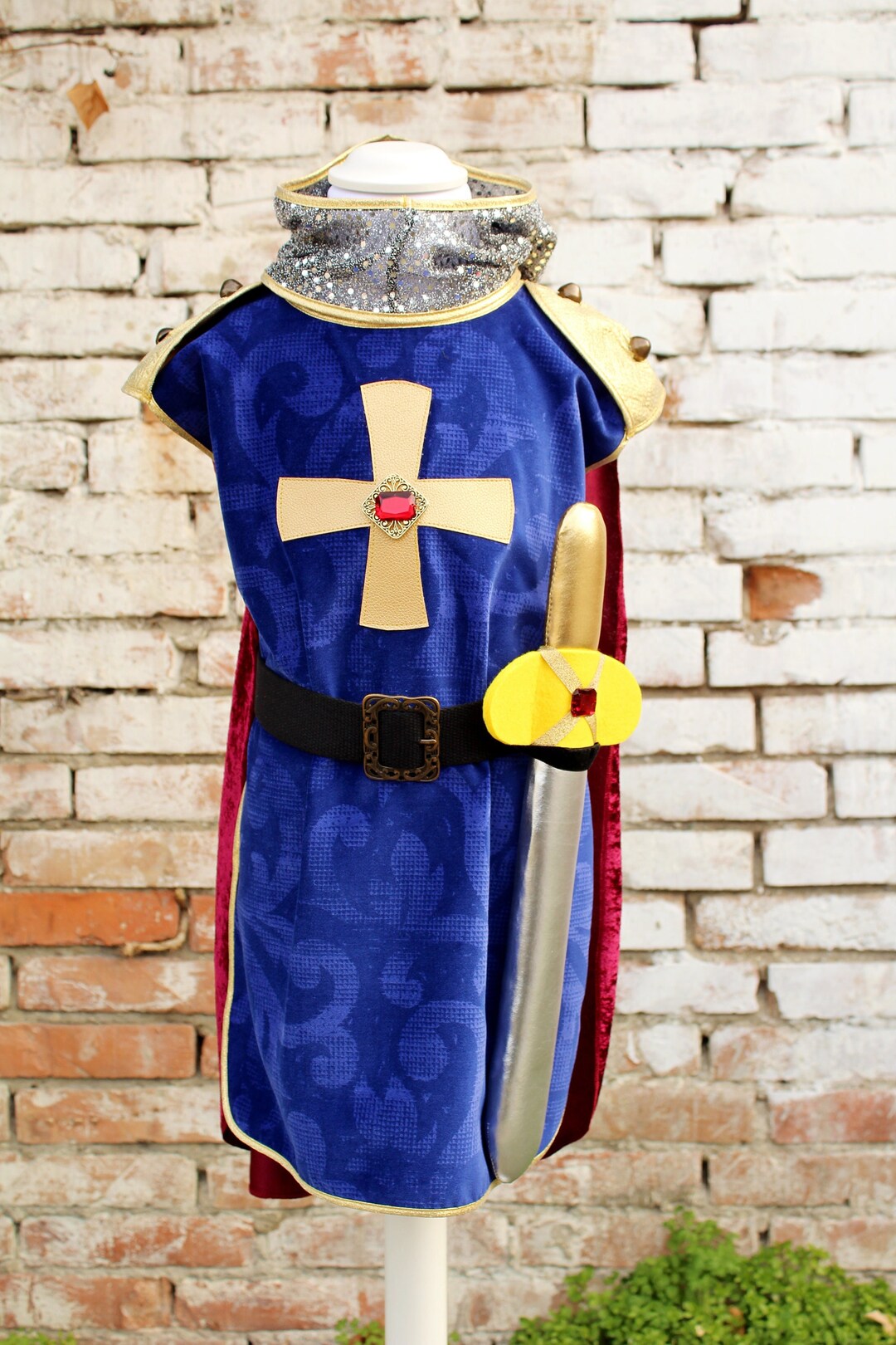 Kids Knight Costume, Knight Tunic and Cape All in One, With Belt ...