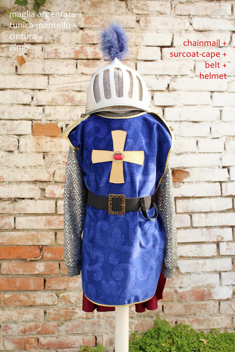 Knight Outfit for Kids: Knight Chainmail, Surcoat and Cape All in One ...