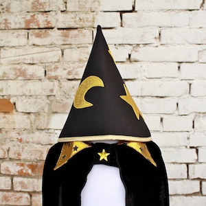 Magician Costume for Kids: Magician Cape With Stars, Magician Hat and ...