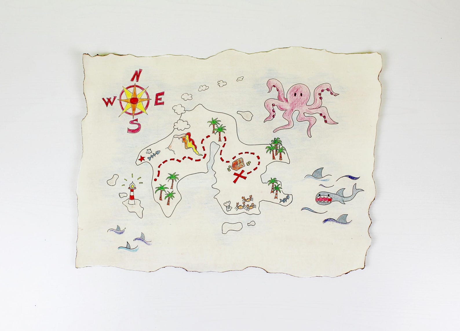 Pirate Treasure Map for Kids, Pirate Costume Accessorise, Old Paper ...