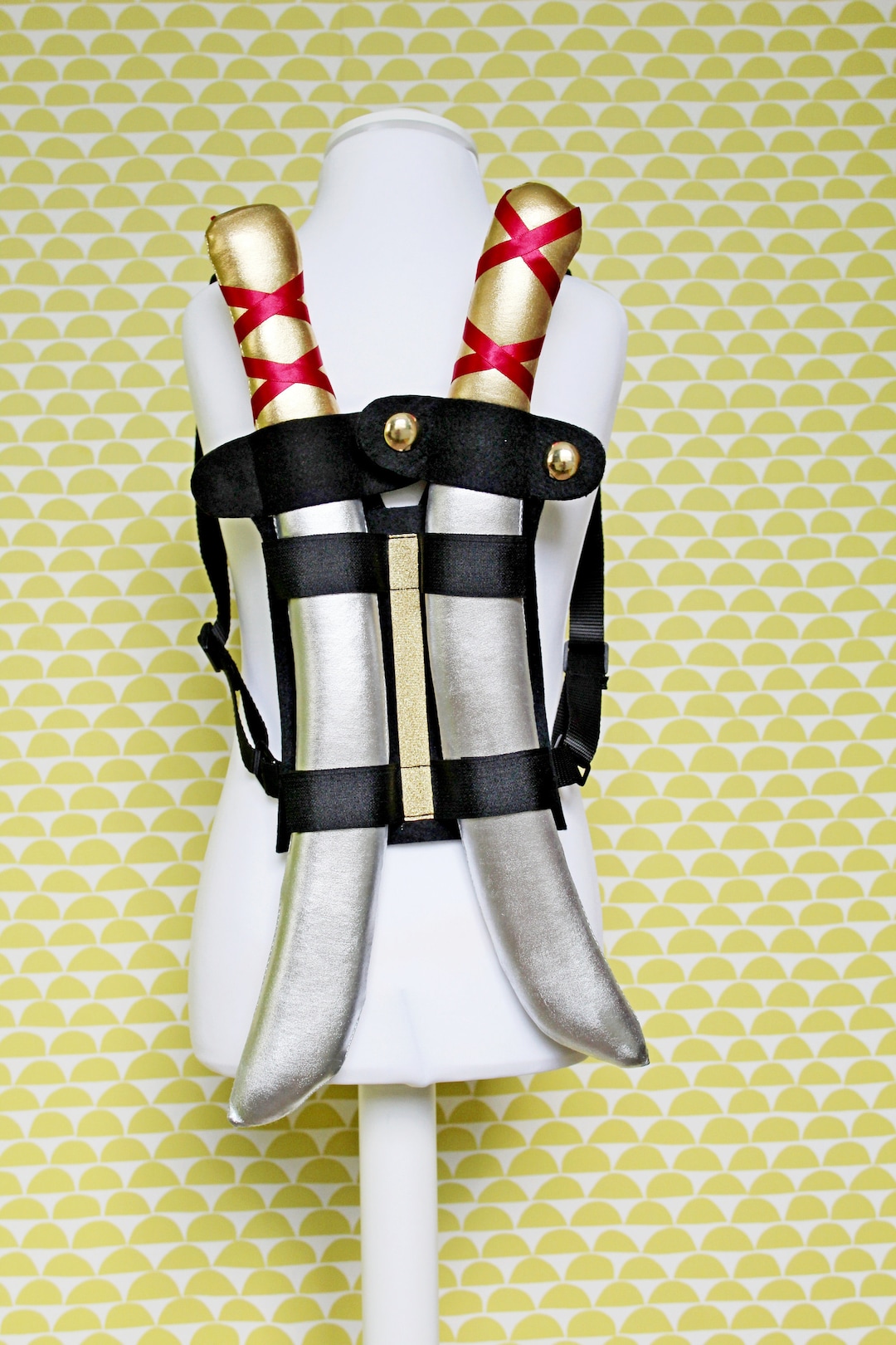 Double Katana Kids Foam Sword With Back Sheath, Kids Swords With Sheats ...