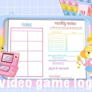 Video Game Log / Tracker Printable for Journaling | Habit Tracker ...