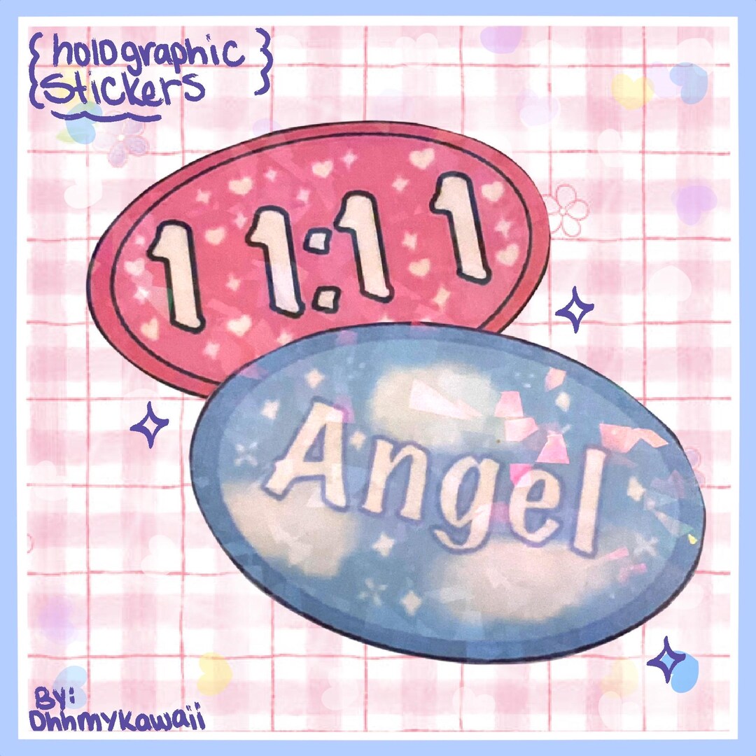 Angel Number Y2K Holographic Sticker Set - Etsy