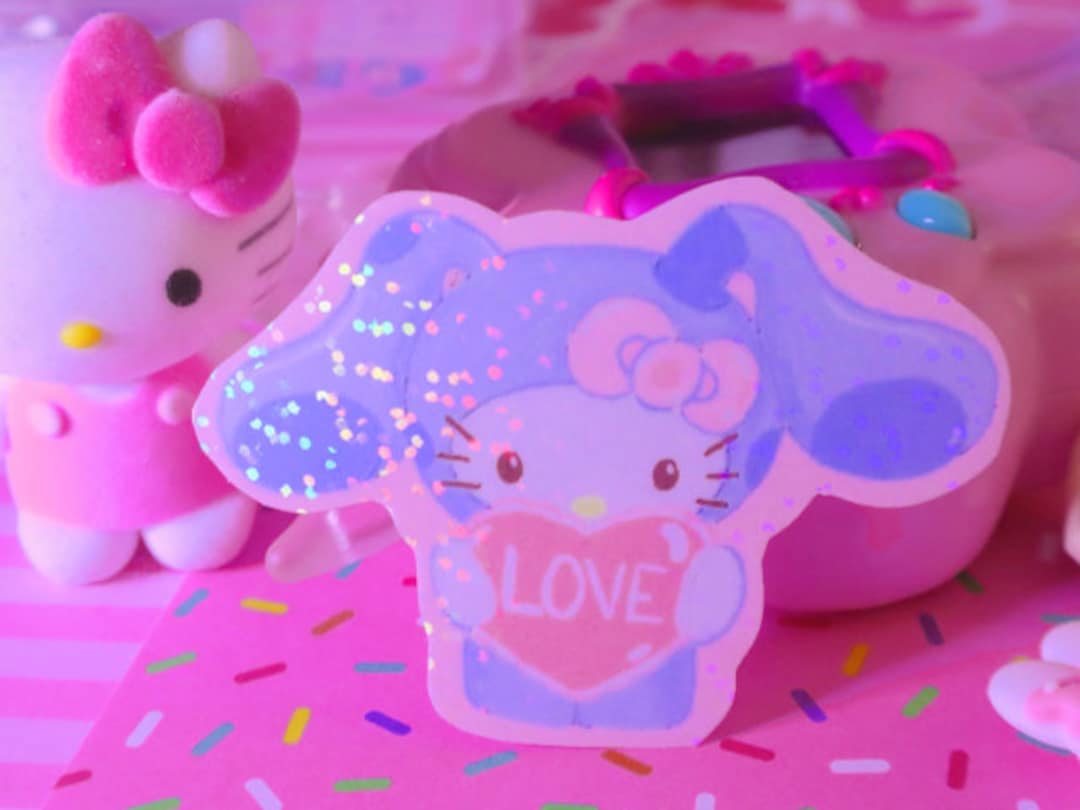 Hello Kitty Blues Clues Holographic Dicut Sticker | Journal Stickers ...