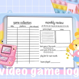 Video Game Log / Tracker Printable for Journaling | Habit Tracker ...