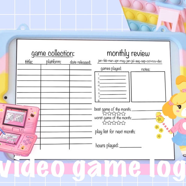 Video Game Tracker Printable - Etsy
