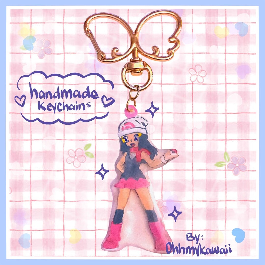 Dawn Pokemon Keychain | Sealed in Resin | Shrink Plastic Charm - Etsy