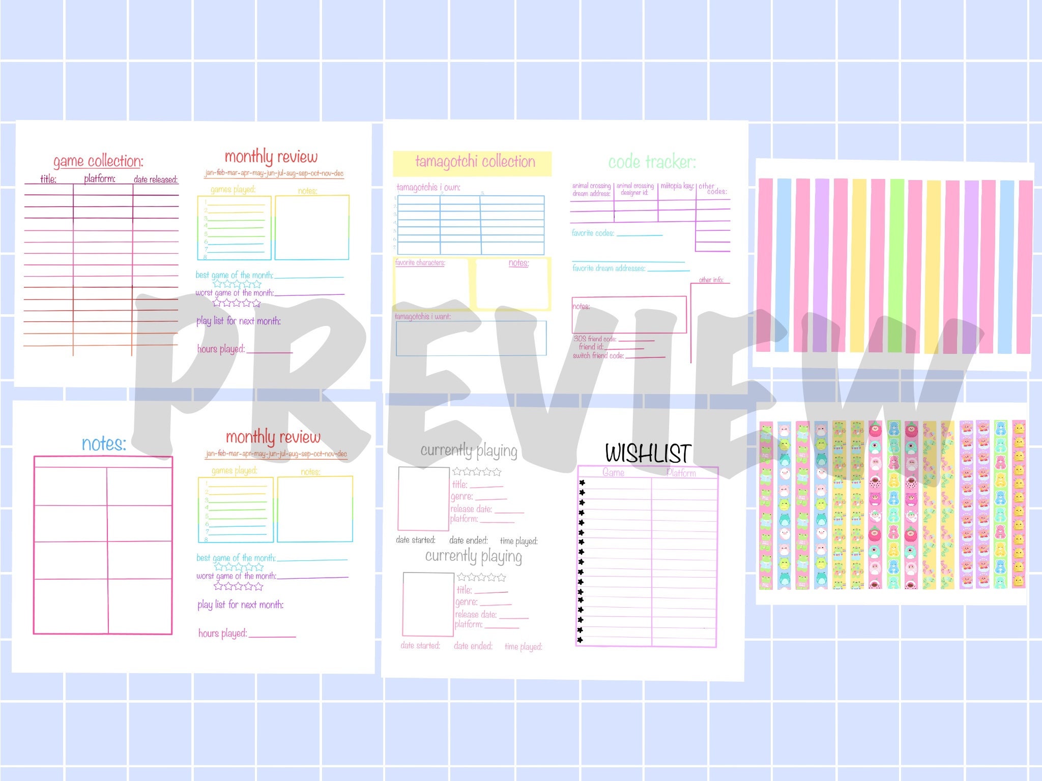 Video Game Log / Tracker Printable for Journaling Habit - Etsy Australia