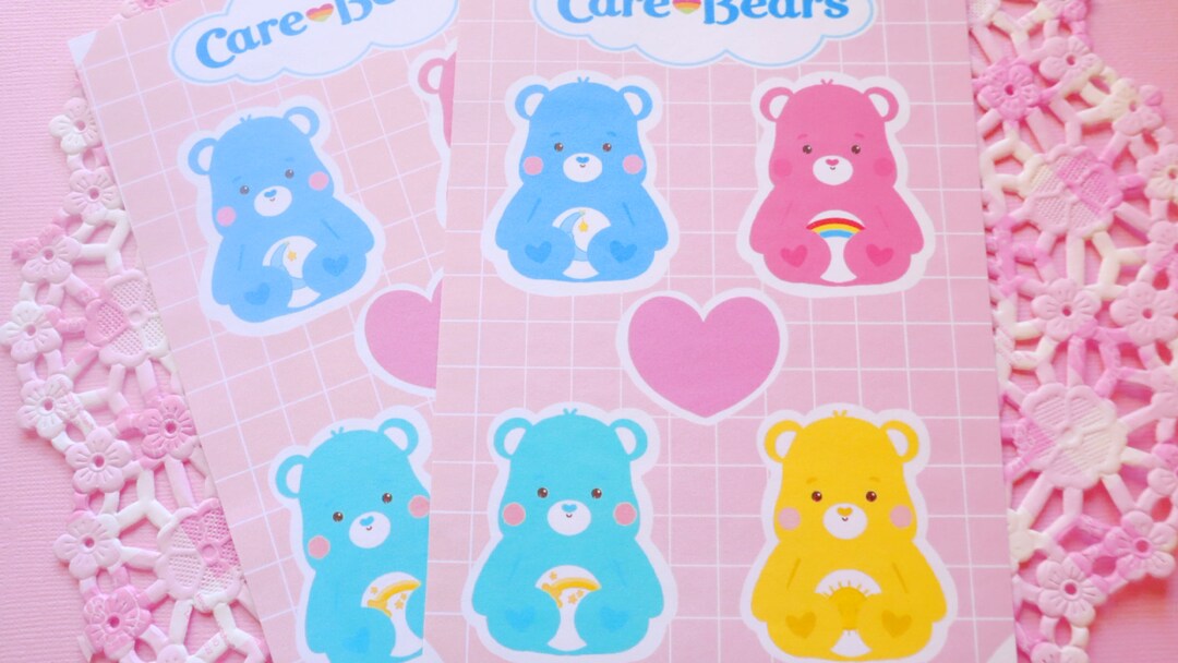 Rainbow Care Bears Sticker Sheet Journal Stickers Cut and Stick ...