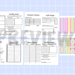 Video Game Log / Tracker Printable for Journaling Habit Tracker Digital ...