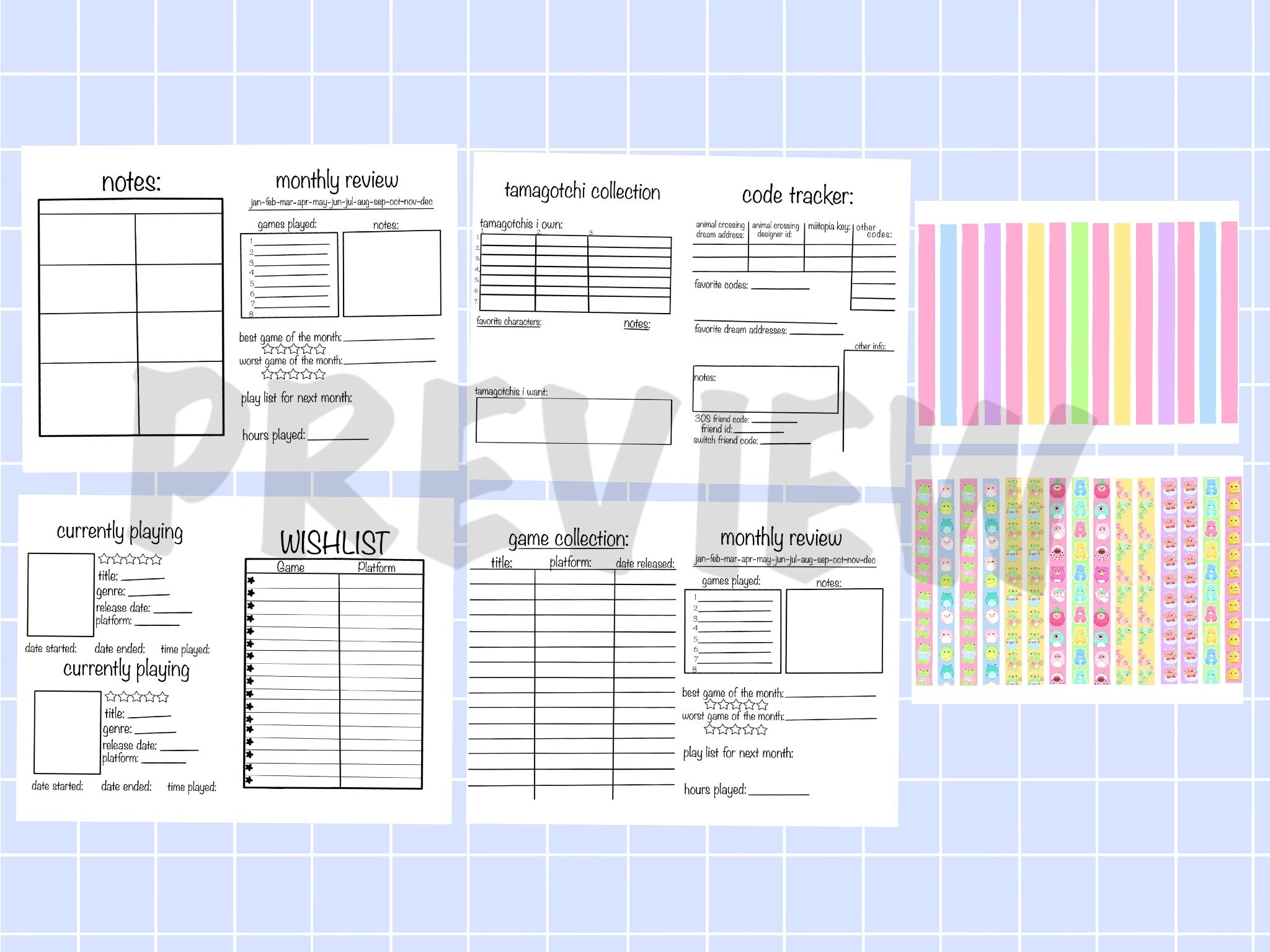 Video Game Log / Tracker Printable for Journaling Habit - Etsy Australia