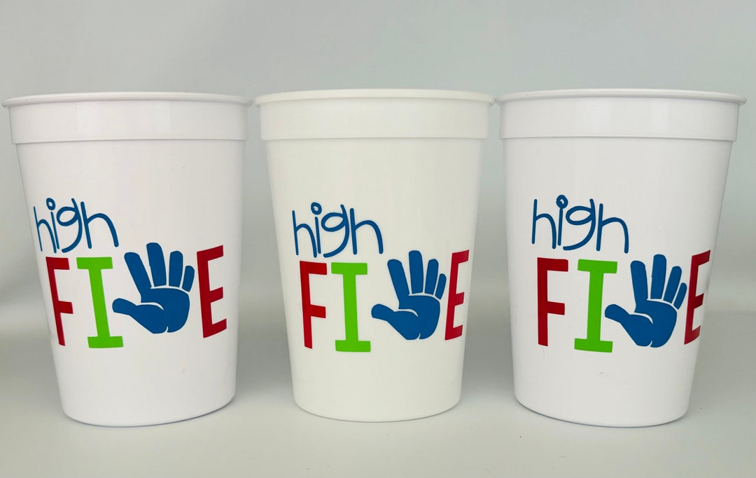 High Five Party Cups, 5th Birthday Party, High Five Birthday Party ...