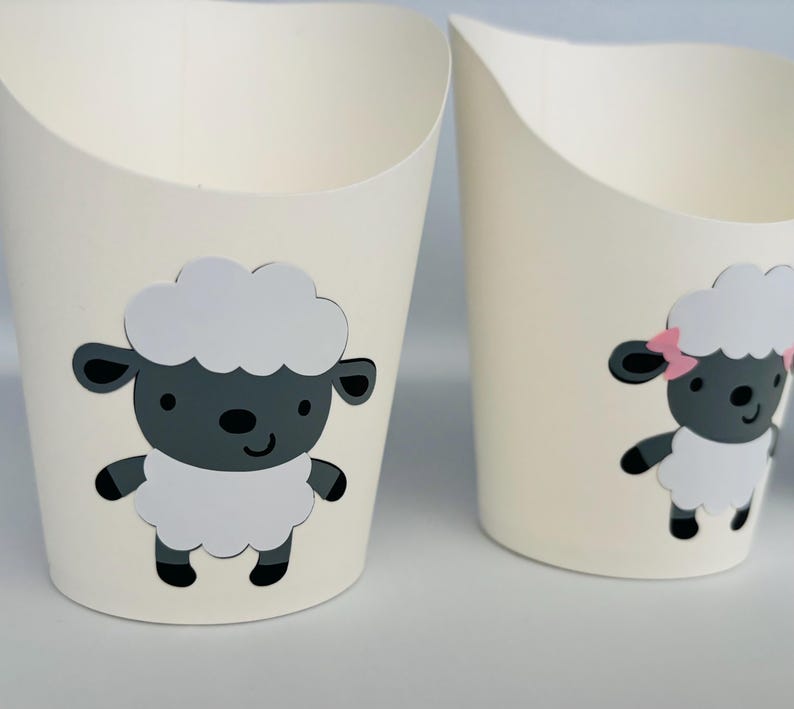 Sheep Party Snack Cups, Sheep Birthday Party, Sheep Baby Shower, Sheep ...