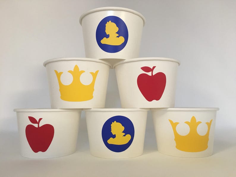 Snow White Party Snack Cups, Snow White Birthday Party, Princess Party ...
