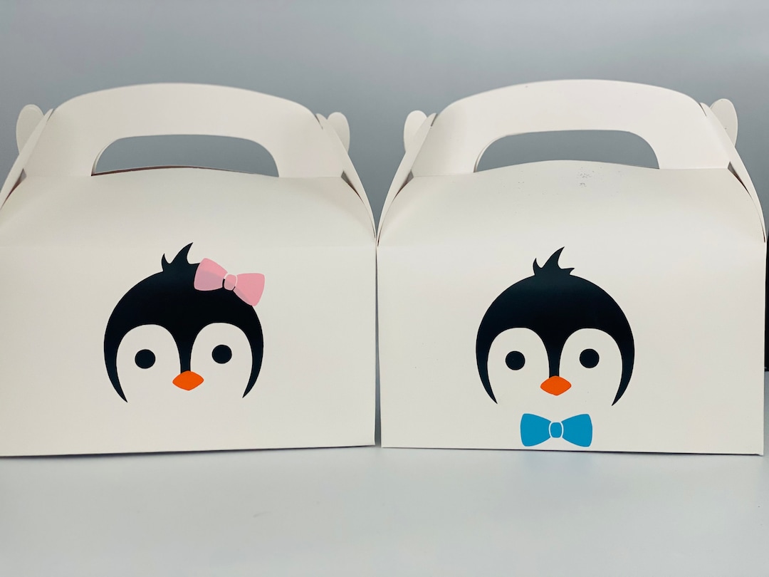 Penguin Party Favor Boxes, Winter Animal Party, Penguin Birthday Party ...
