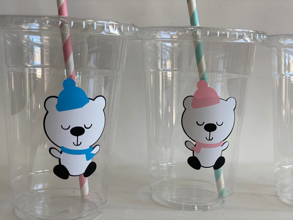 Polar Bear Party Cups Polar Bear Birthday Party Polar Bear - Etsy