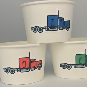 Semi Truck Party Cups, Big Rig Party Cups, 1st Birthday, Work Party ...