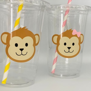 Monkey Party Cups, Monkey Birthday Party Cups, Monkey Baby Shower Cups ...