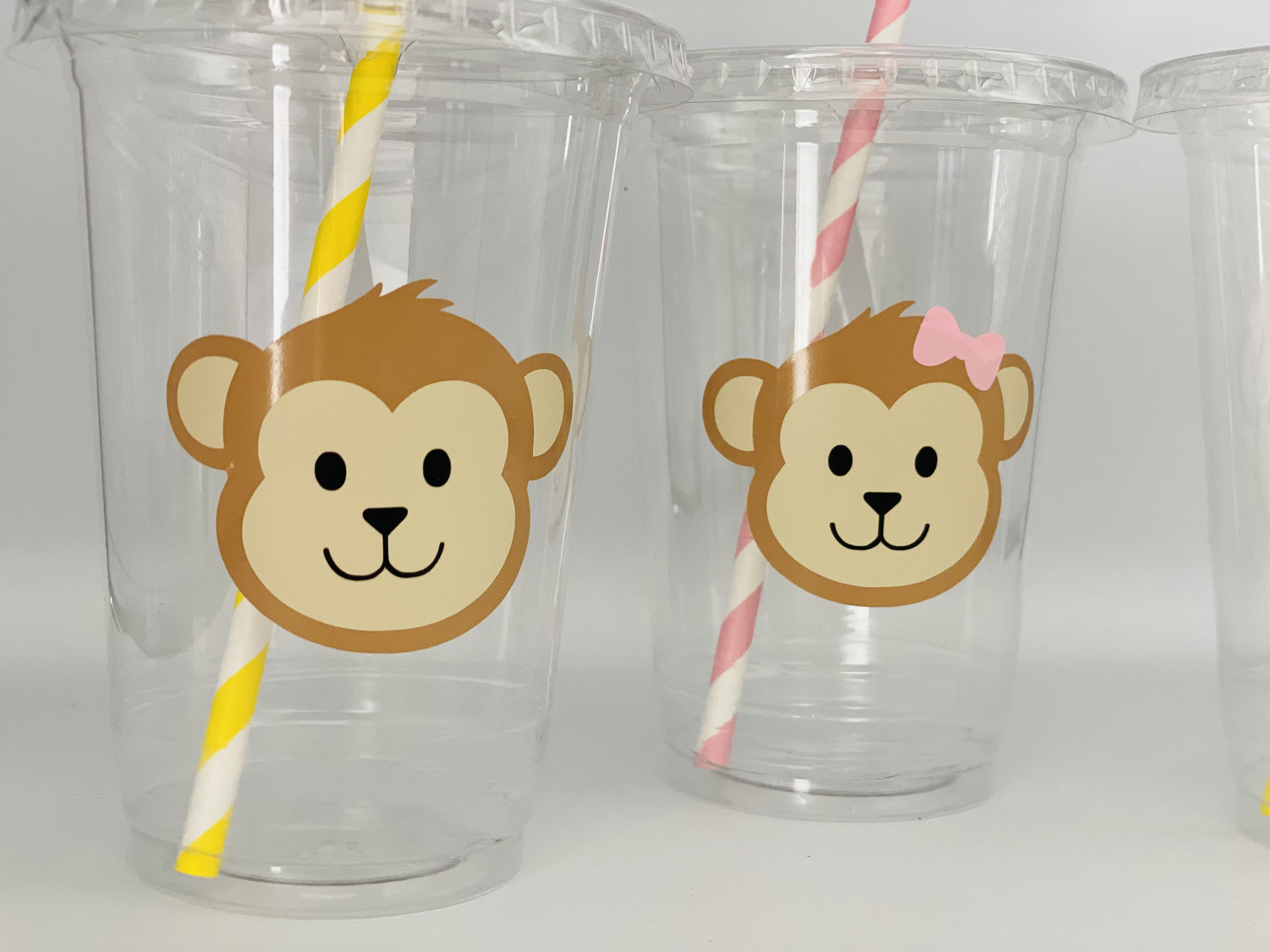 Monkey Party Cups, Monkey Birthday Party Cups, Monkey Baby Shower Cups ...