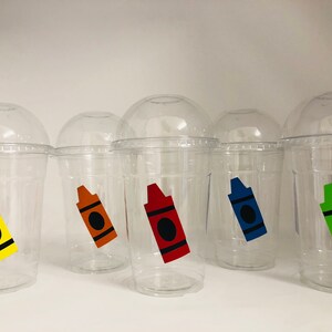 Crayon Party Cups, Art Party Cups, Artist Party, Crayon Birthday Party ...