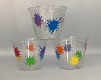 Paint Splatter Party Cups Art Party Cups Painting Cups - Etsy