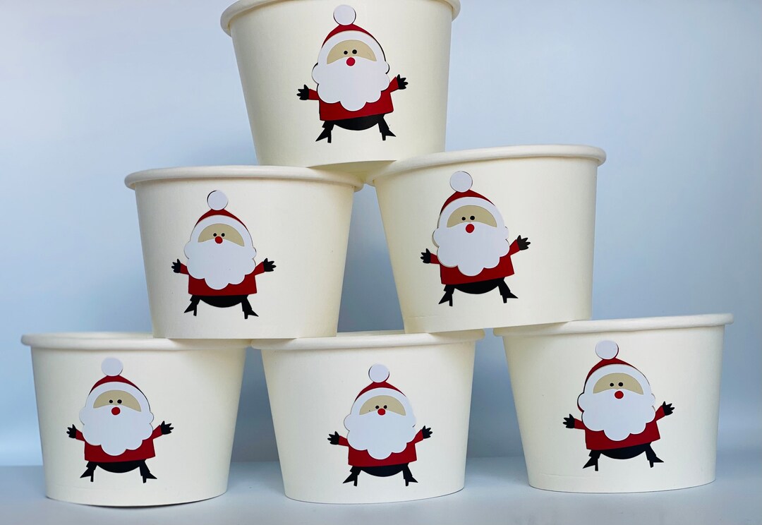 Santa Party Snack Cups, Santa Birthday Party, Christmas Party ...
