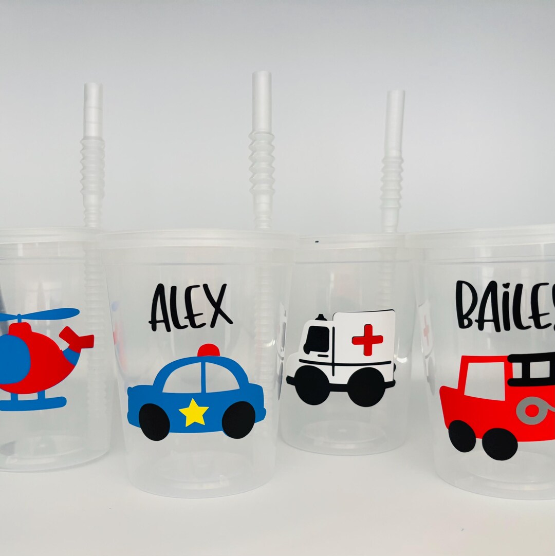 Emergency Party Cups, Emergency Vehicle Birthday Party, Cop Party, Cop ...
