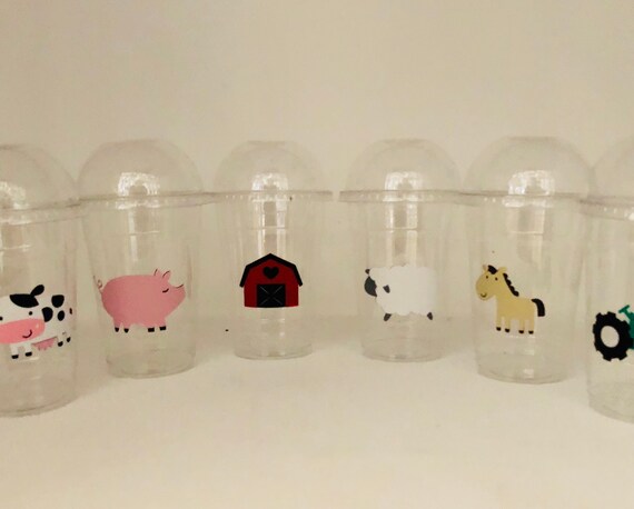 Farm Party Cups Farm Birthday Party Farm Baby Shower Farm | Etsy