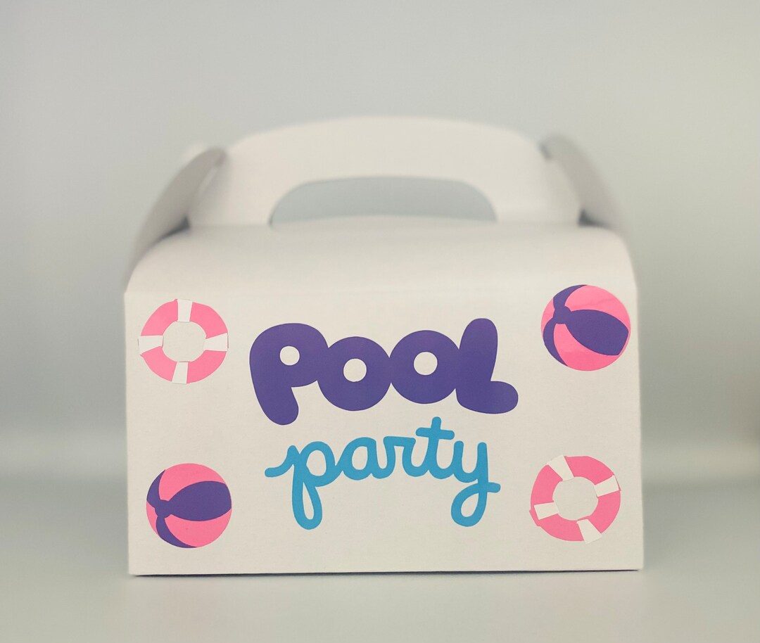 Pool Party Favor Boxes , Swimming Party, Summer, Pool Birthday Party ...