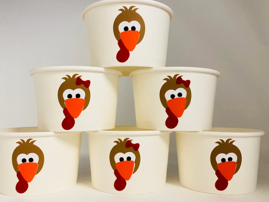 Turkey Party Cups, Thanksgiving Party Snack Cups, Turkey Baby Shower ...