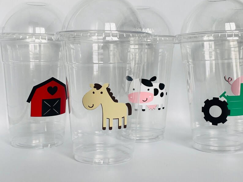 Farm Party Cups, Farm Birthday Party, Farm Baby Shower, Farm Party ...