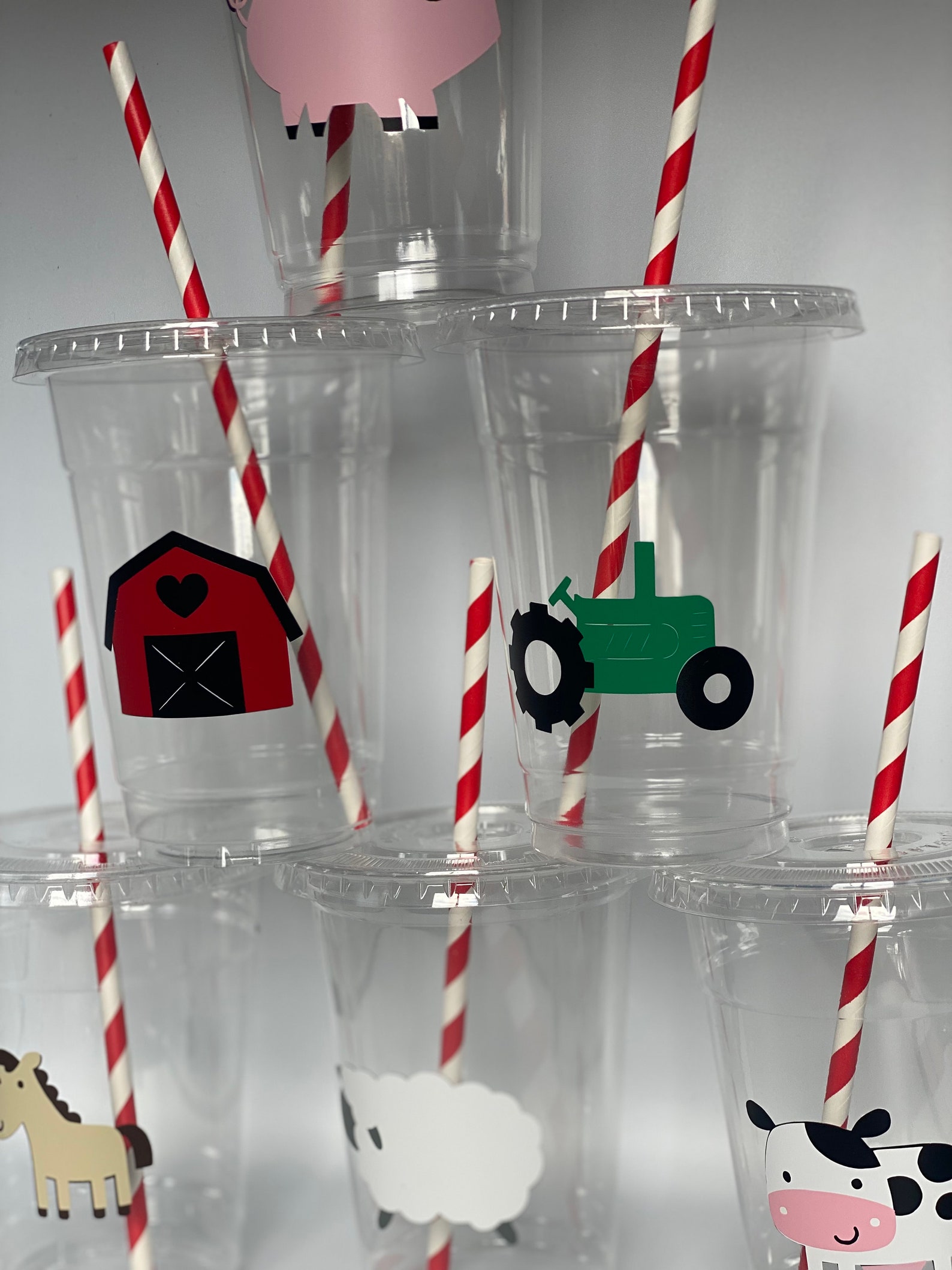 Farm Party Cups Farming Party Tractor Party Farm Baby - Etsy