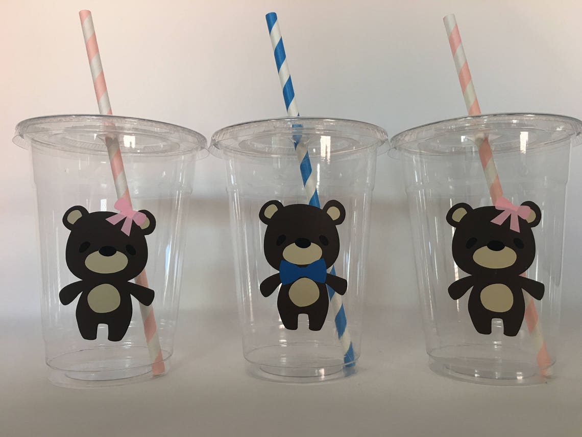 Teddy Bear Party Cups Teddy Bear Baby Shower Teddy Bear | Etsy