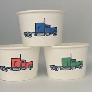 Semi Truck Party Cups, Big Rig Party Cups, 1st Birthday, Work Party ...