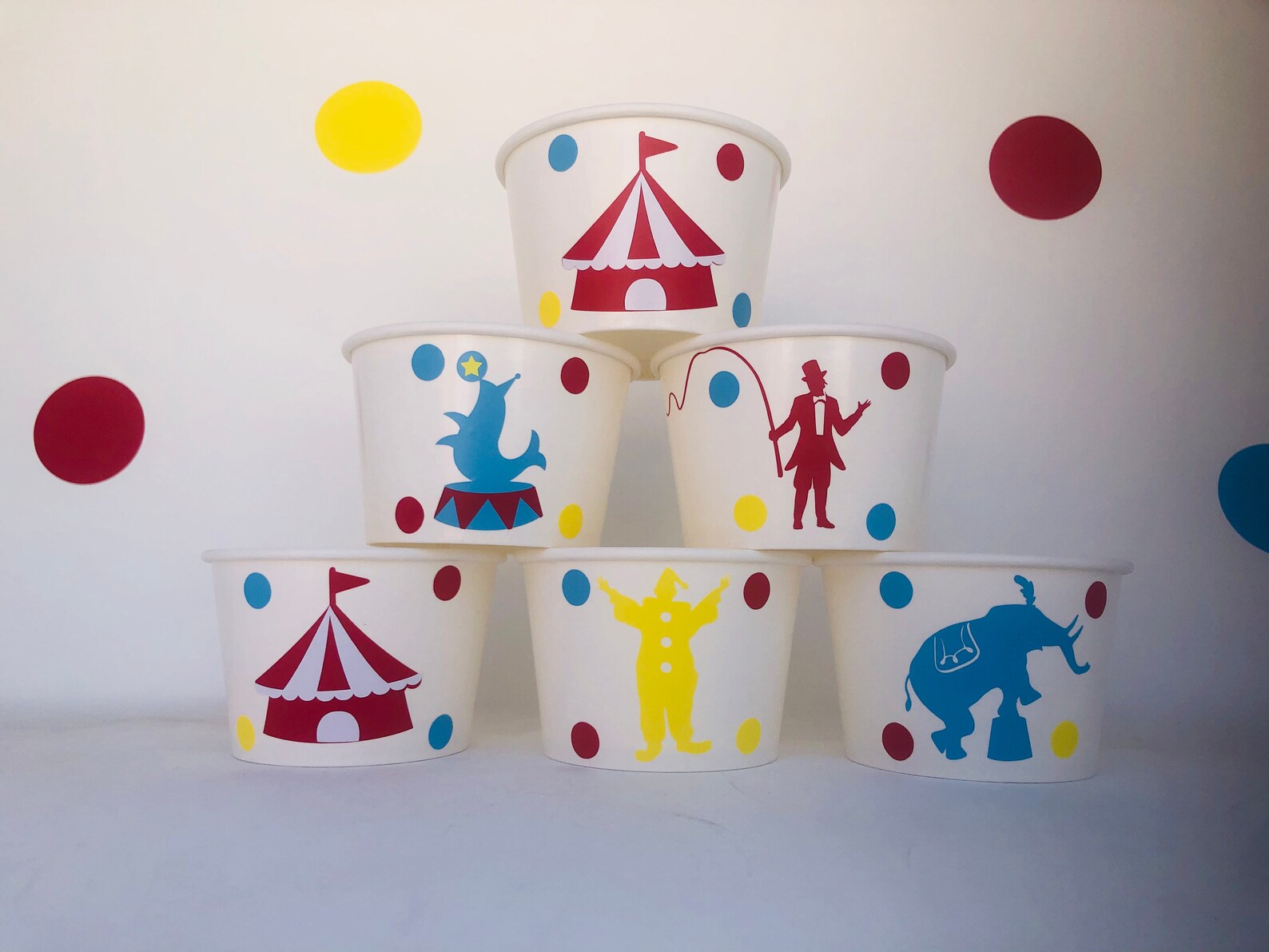 Circus Party Snack Cups, Carnival Party Snack Cups, Circus Birthday ...