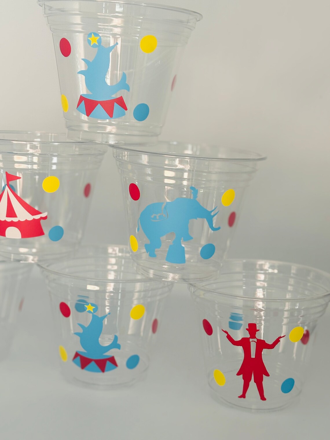 Circus Party Snack Cups, Carnival Party Snack Cups, Circus Birthday ...