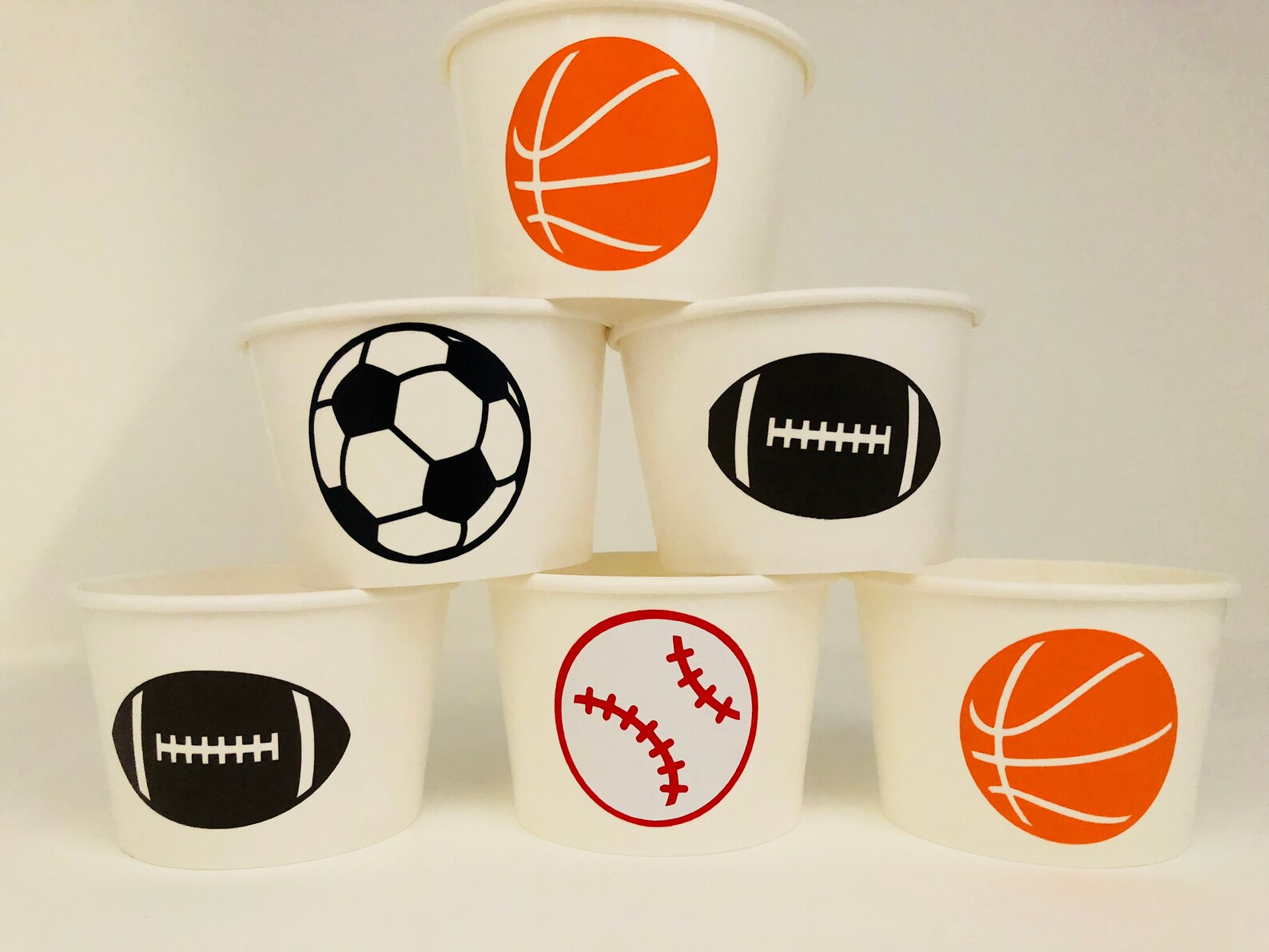 Sports Party Snack cups Football Party Sports party | Etsy