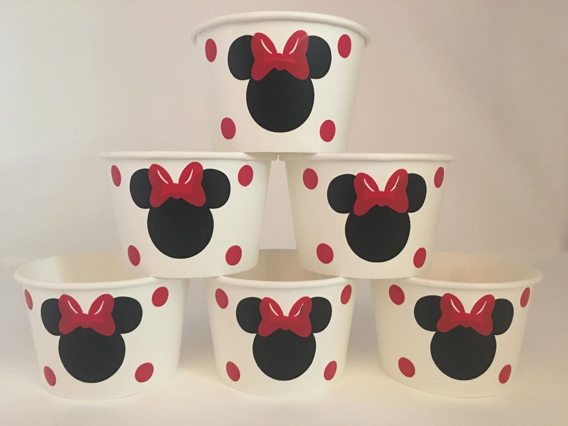 Minnie Mouse Party Snack Cups Minnie Mouse Birthday Party - Etsy