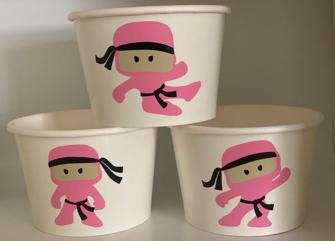 Girl Ninja Party Snack Cups Ninja Birthday Party Snacks - Etsy