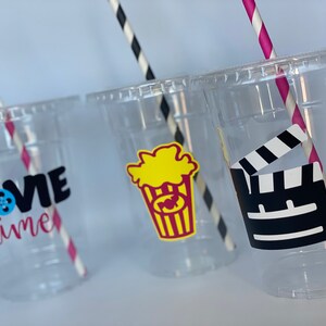 Popcorn Party Cups, Movie Party Cups, Popcorn Birthday Party Cups ...
