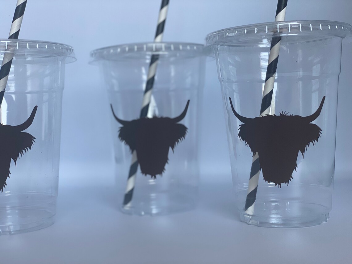 Highland Cow Party Cups, Cow Birthday Party Cups, Cow Baby Shower Party ...