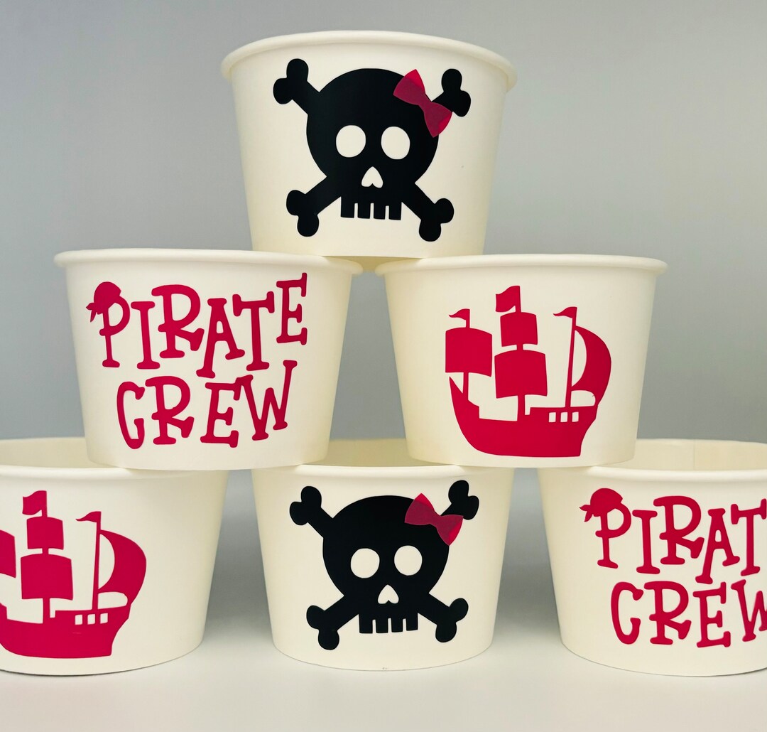 Girl Pirate Party, Pirate Birthday Party Snack Cups, Pirate Baby Shower ...