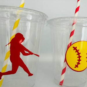 Softball Party Cups, Softball Birthday Party Cups, Softball Party ...